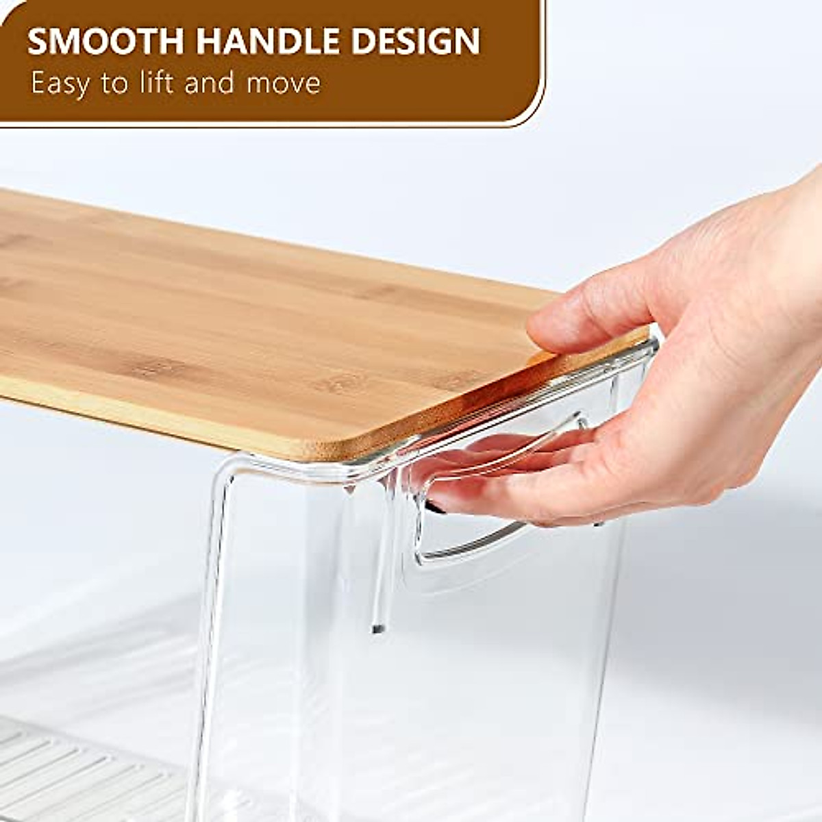 Hudgan Clear Stackable Storage Bins Acrylic Open Front Bliss Bins with Lids for Organizing The Home Edit Holder Dispenser Containers