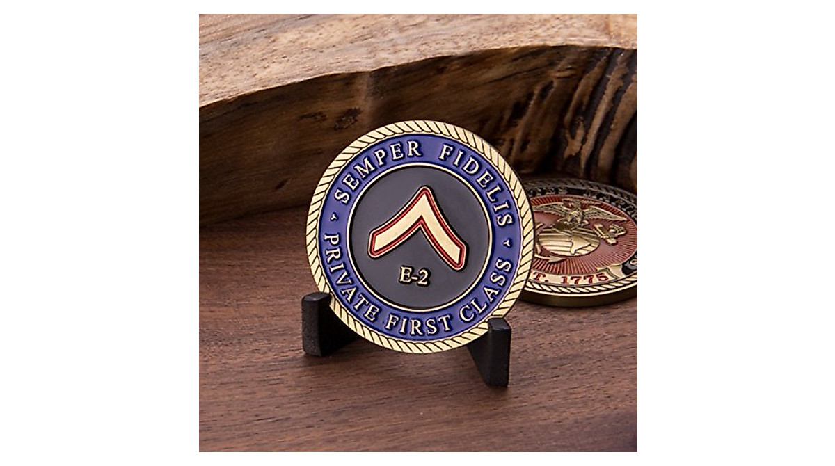 Marine Corps E2 Challenge Coin - USMC PFC Rank Military Coin