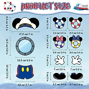 BOpusail 11Pcs Captain Mouse Cruise Magnets Birthday Cruises Door Decorations Summer Life Preserver Ring Refrigerator Magnet Waterproof Magnetic Stickers for Carnival Cabin Holiday Collectibles Decor