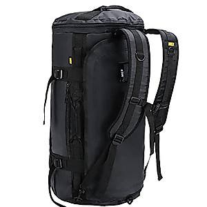 MIER Large Duffel Backpack Sports Gym Bag with Shoe Compartment, Heavy Duty and Water Resistant, Black, 90L