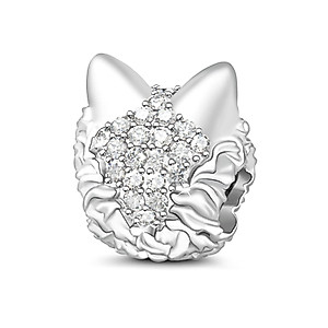 GNOCE Ancient Wolf Charms for Bracelet 925 Sterling Silver Bead Animal Wolf head Charms For Women Mother's Day Men