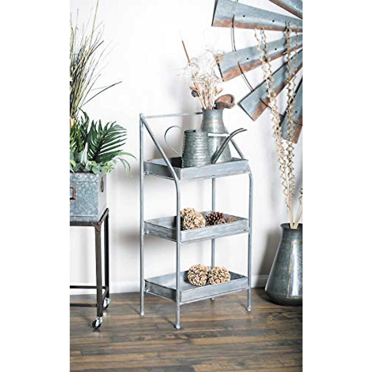 Deco 79 Plantstand, 11" W x 39" H, Gray