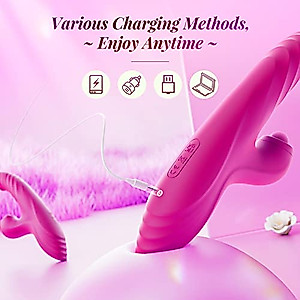 Adult Sex Toys Thrusting Dildo - Sex Toy Rabbit Vibrator with 10 Vibrating 7 Thrust Mode with Licking, G Spot Clitoral Toys for Women Female and Couples Pleasure Games