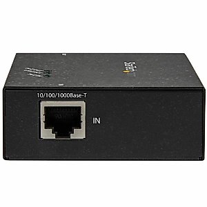 StarTech.com 1 Port Gigabit PoE+ Extender 802.3at & 802.3af - 100m (330ft) - Power over Ethernet Extender - PoE Repeater Network Extender , TAA (POEEXT1GAT)