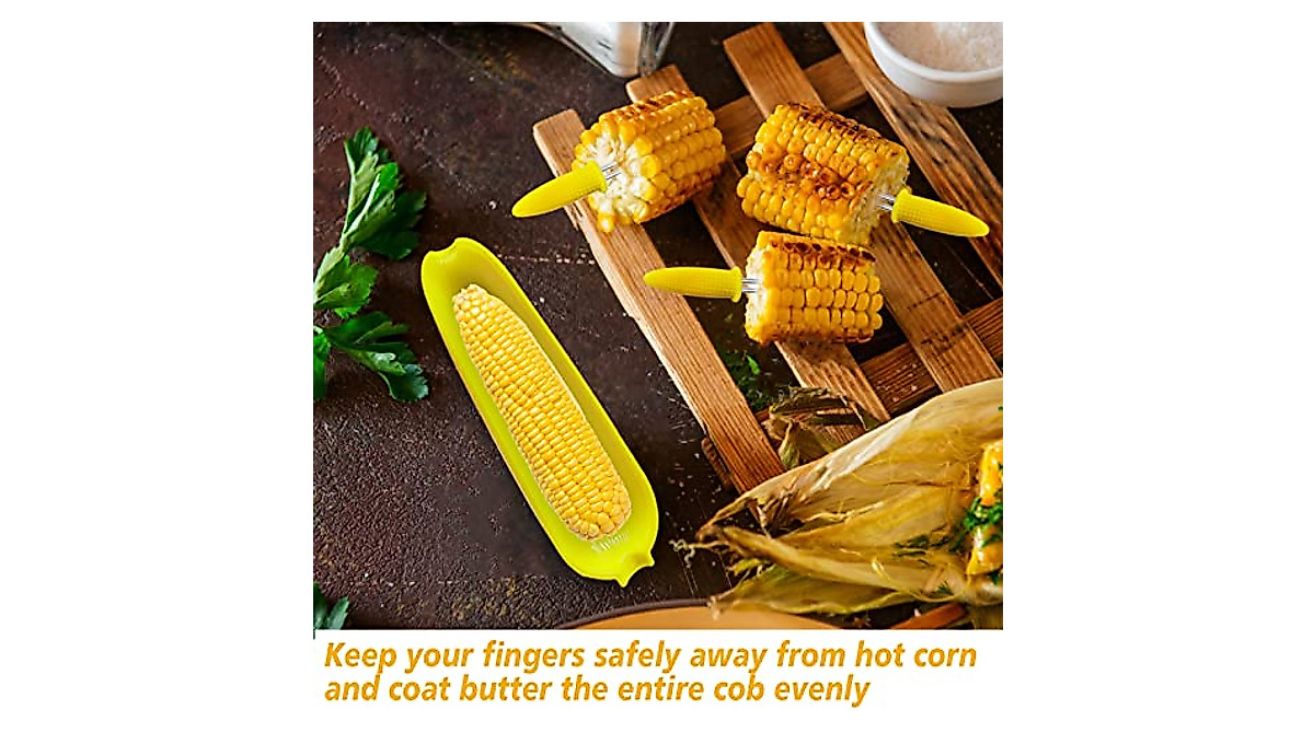 4pcs Corn Cob Holders & Dishes for Easy BBQ Enjoyment
