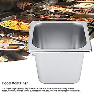 Steam Pan,Steamer Table Chafer Pan,2.2L Square Food Bowl Buffet Basin Plate Stainless Steel Food Container for Buffet, Catering,15cm Height