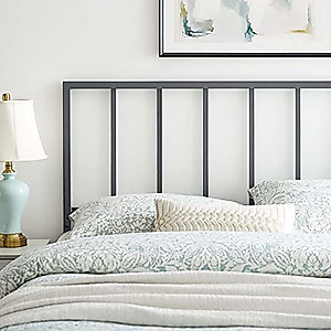 Modway Tatum Modern Farmhouse Metal King Headboard in Gray
