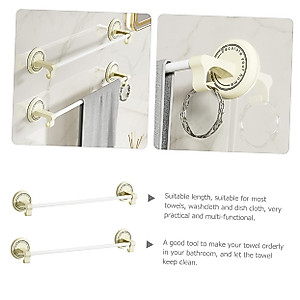 DRESSOOS 2pcs No Punching Bath Towel Organizer Bathroom Door Wall Hanging White Towel Rack Double Pole Tower Hanger No Trace Stickers Multifunction abs Iron Pipe Paint Wall-Mounted Shelf