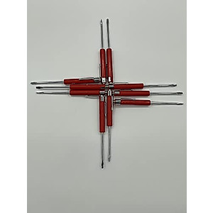 COLIBROX (10) TEN Snap on Pocket Screwdriver, Flat Tip Screwdrivers, RED ~ Magnetic .NEW. R86855