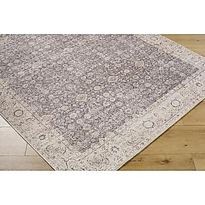 Livabliss x Our PNW Home Spokane Vintage Border Area Rug, 7'9" x 10', Charcoal/Tan