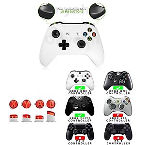 Onyehn 2-pack Bumpers Replacement Kit LB RB Button Triggers Parts for Xbox One Elite Controller(with ABXY Buttons Mod Kit and T6 T8 T10 Screwdriver Repair and Fix)