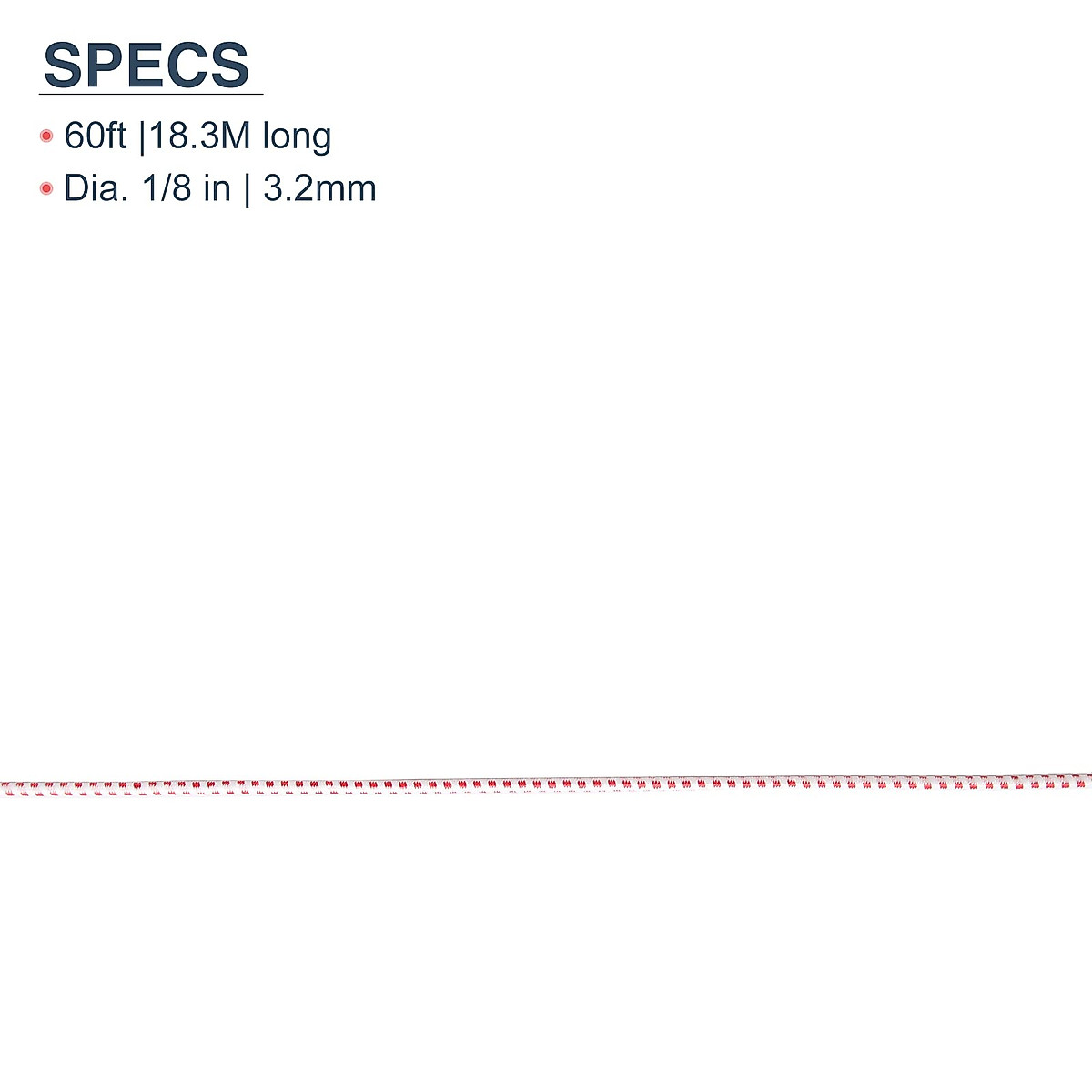 Tent Pole Shock Cord 1/8 inch 60ft, Elastic Bungee Cord, Replacement Shock Cord for Tent Poles, Tent Pole Repair Kit, Elastic Cord with Lead Wire and Washers