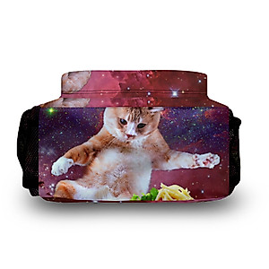 Granbey Space Taco Cat Laptop Backpack - Cute Universe Galaxy Burrito Kitten College Students Bookbags Beautiful Purple Nebula School Bags Travel Computer Notebooks Daypack