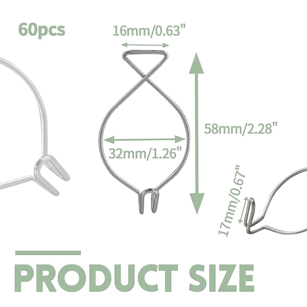 Bonsicoky 60 Pcs Drop Ceiling Hook Clips with Hook, Grid Hanging Ceiling Hook Clips for Office, Classroom, Home, Party and Wedding Decoration