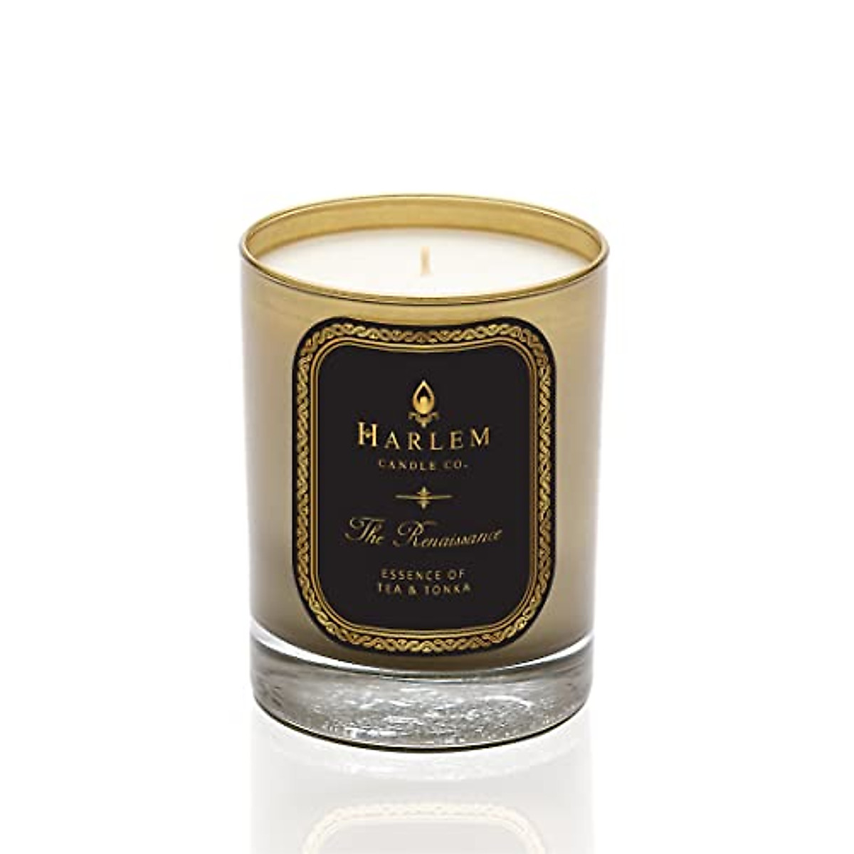 Harlem Candle Company Renaissance Luxury Scented Candle in Gold 12 oz Glass Jar, Single Wick, Handpoured Soy Wax, Gift Box, Scents of Yuzu, Cardamom, Tonka Bean, Heliotrope and Orchid Blossoms