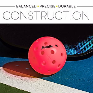 Franklin Sports X-40 Pickleballs - Outdoor 3 Pack USA PICKLEBALL APPROVED Pink Official Ball of US Open Pickleball Championships