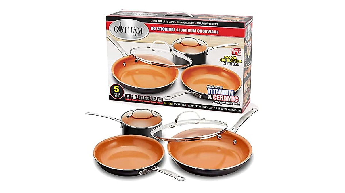 GOTHAM STEEL Nonstick Cookware Set - 5 Piece Essentials