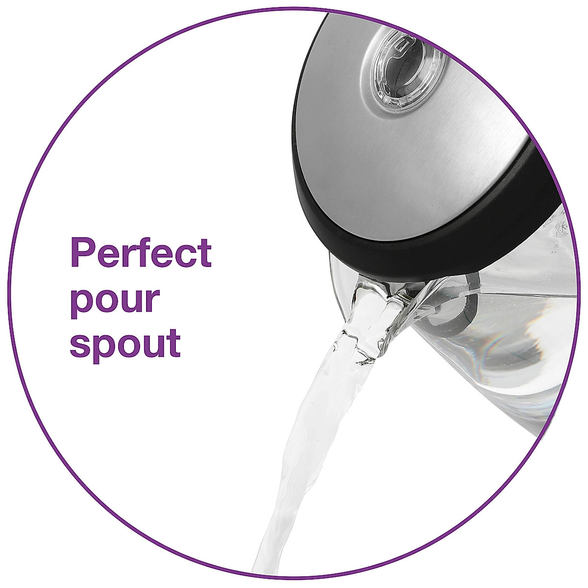 Salton Cordless Electric Compact Glass Kettle, Water Boiler and Tea Heater, Soft Blue Illumination, 1.5 Liter/Quart with Automatic Shut-Off and Boil-Dry Protection, 1100 Watts (GK1831)