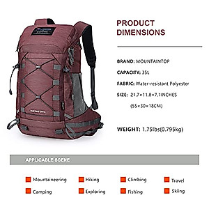 MOUNTAINTOP Hiking Backpack 35L Travel Backpack Lightweight Daypack for Men&Women Outdoor Camping