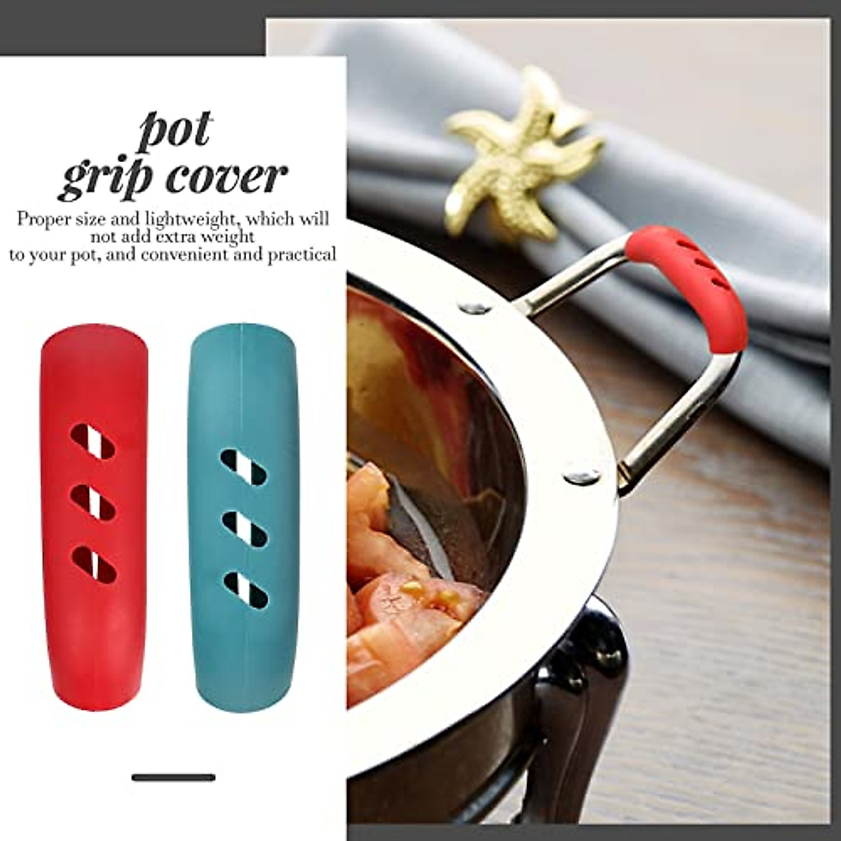 DOITOOL 10 Pairs Pan Grip Covers Silicone Pot Assist Handle Holder Non- Slip Skillet Handle Sleeves for Cast Iron Frying Pans Griddles Cookware