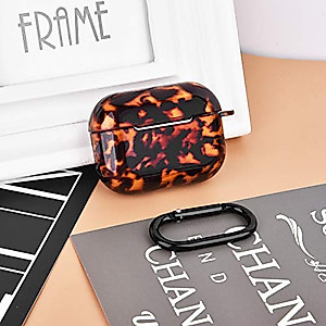 AirPods Pro Case AIRSPO Clear Case for AirPods Pro Charging Case Soft TPU Airpod Pro Protective Case 2019 with Keychain Airpods Pro Protective Cover Skin（Tortoiseshell）