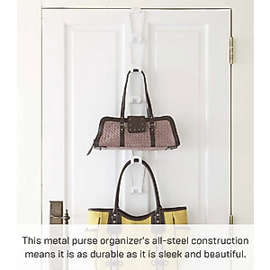 YAMAZAKI home 6510 Chain Link Bag Holder-Closet Storage Hanging Organizer Rack, One Size, White