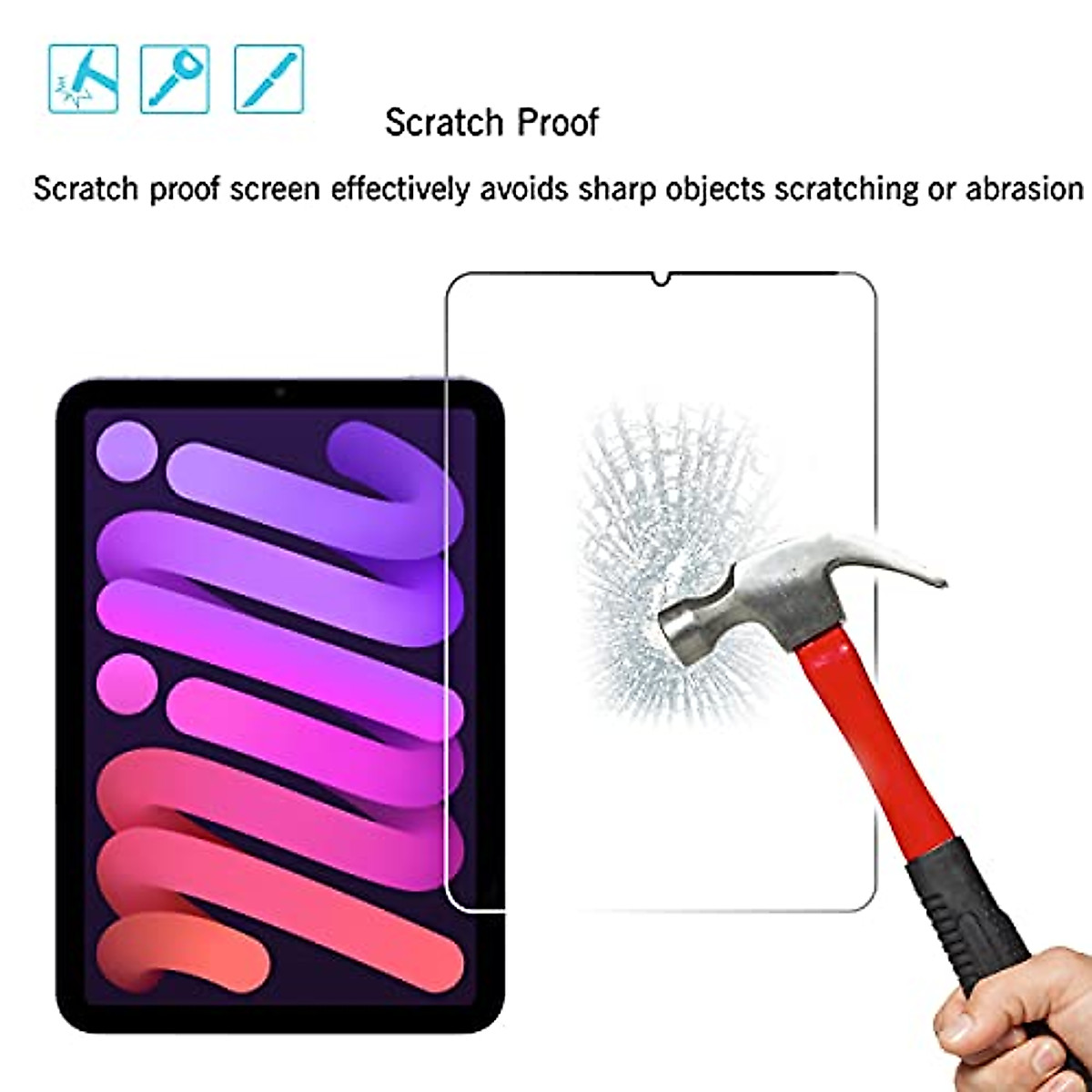 Ailun Screen Protector for iPad Mini 6[8.3 Inch] [2021 Release] 2Pack Tempered Glass 2.5D Edge Ultra Clear Transparency, Anti-Scratches Case Friendly