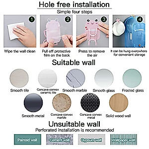 4pcs Latest Models Adhesive Hooks Washbasin Hooks Cute Animal Hooks Heavy Duty 55.11lb(Max) Waterproof Antirust Reusable Utility for Bathroom Kitchen Kids Room Multiple Use