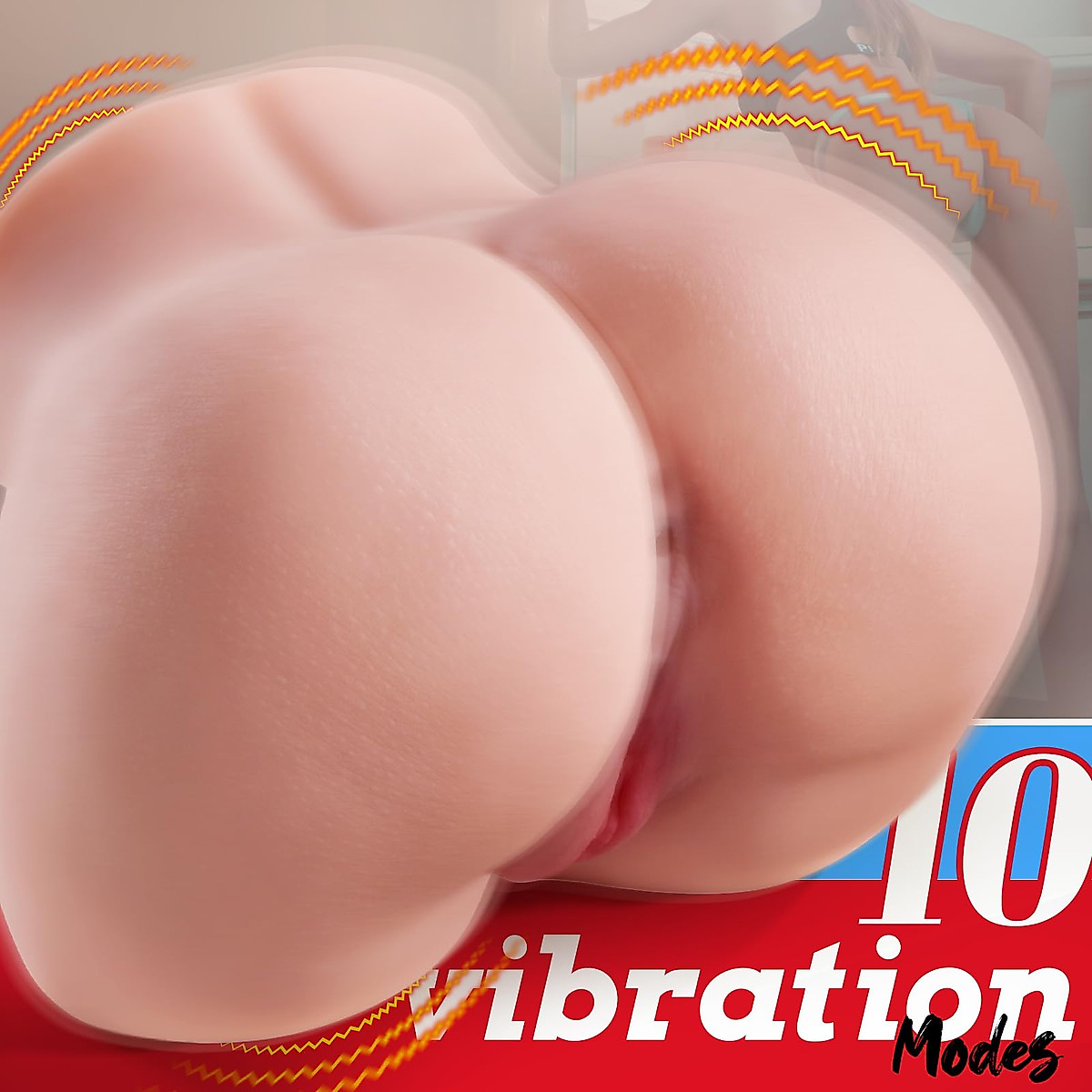 Vibrating Sex Dolls Male Masturbators with 10 Vibration Modes, Pussy Ass Masturbator with Realistic Grainy Skin, Automatic Pocket Pussy Hands Free 3D Lifelike Sex Toy for Men Masturbation