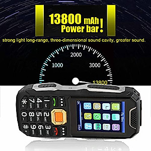 fo sa Rugged Phone Unlocked, Dual SIM Dual Standby Mini Rugged Cell Phone Outdoor Waterproof Rugged Mobile Phone Feature Phone, 13800 mAh Big Battery,Strong Flashlight, Large Speaker,Big Buttons