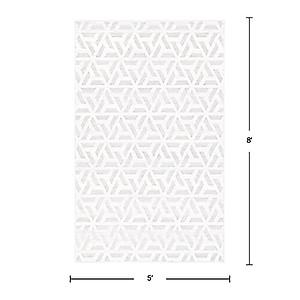 FirsTime & Co. Gray Loren Geometric Area Rug for Living Room, Bedroom, Entryway, Home Office, Distressed, Modern, 5 x 8 Feet