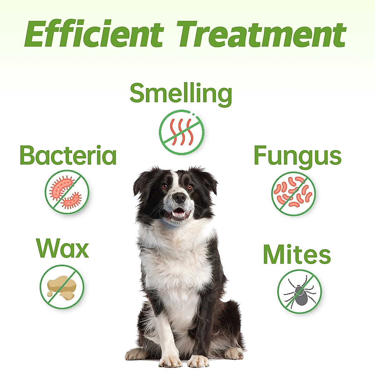 Ancopaws Ear Cleaner Solution for Dog & Cat - Ear Infection Treatment without Irritation - Dog Ear Wash for Itch Relief & Soothing Inflammation - Ear Wax, Debris and Odor Removal Drops