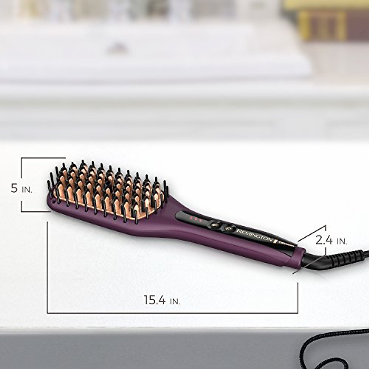 Remington Pro 2-In-1 Heated Straightening Brush with Thermaluxe Advanced Thermal Technology, Purple, CB7480SA