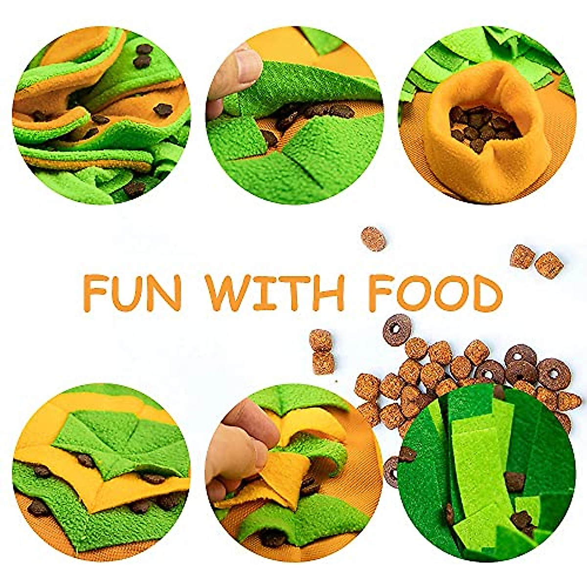 AWOOF Snuffle Mat for Dogs, 34.6" x 19.6" Dog Feeding Mat, Sniff Mat Interactive Dog Puzzle Toys, Enrichment Nosework Feed Games for Stress Relief and Slow Eating Encourages Natural Foraging Skills