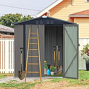 6' x 4' Storage Sheds Outdoor Storage Utility Tool Shed for Garden Lawn with Lockable Door and Air Vent