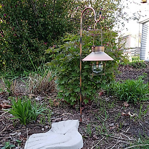 NINXIAO 2 Pack Solar Lantern lamp Outdoor Metal Solar Hanging Lamp LED Lights with Warm White Edison Bulb Design for Patio Garden Yard Porch Pathway (Copper)