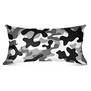 Camouflage Pillowcase for Hair and Skin Body Pillow Cover Long Body Pillow Pillowcase 20"X 54" Pillow Case Protector with Zipper for Women