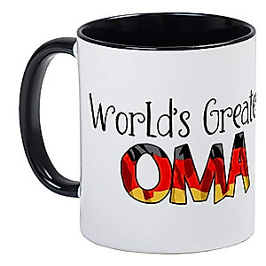 Oma Mug - Ceramic 11oz RINGER Coffee/Tea Cup Gift Stocking Stuffer