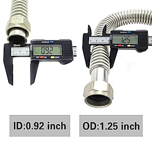 TT FLEX Stainless Steel Corrugated Water Heater Connector Flexible for Water Heater Water Softener,1" FIP x 1" FIP, 0.92" ID x 18" Length (2 Pack)