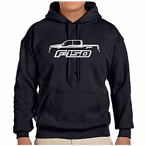 2015-17 Ford F150 Pickup Truck Classic Outline Design Hoodie Sweatshirt large black