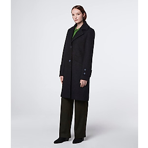 Marc New York by Andrew Marc Women's Wool Regine Slim Coat, Black, Medium