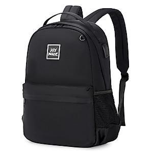 Joymoze Women Fashion Lightweight Laptop Backpack Big Student Backpack Black