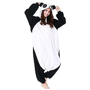 SAZAC Panda Kigurumi - Onesie Jumpsuit Halloween Costume (One Size)