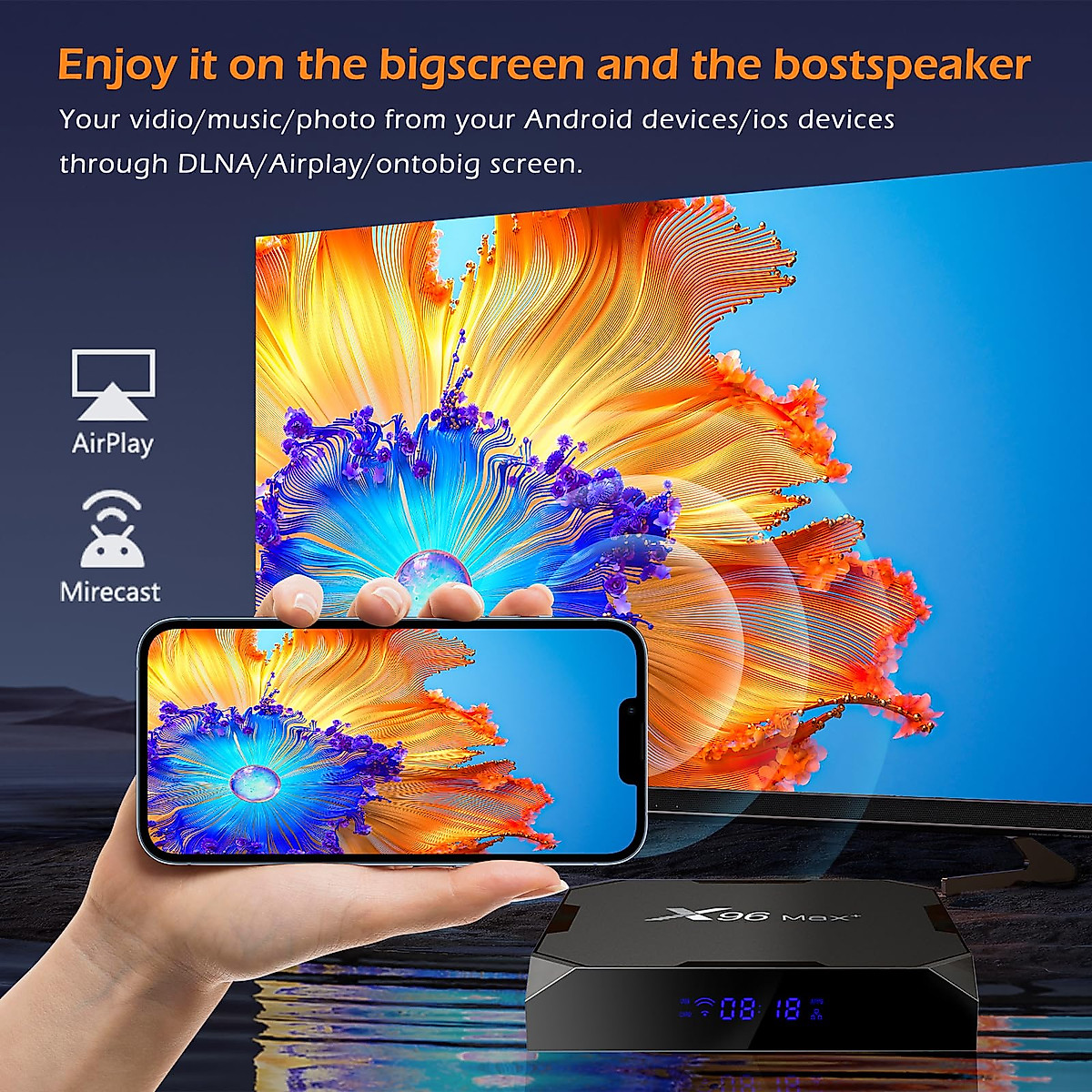 TV Box Android 9.0,Smart Media Player 4+32GB HD Android Box S905x3,Support 4K/3D 2.4&5 GHz WiFi BT 4.0 Android TV Box with Remote (32GB)