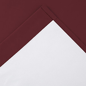 Diamond Home Linens 3 Piece 100% Blackout Lined Thermal Kitchen Window Treatment Curtain Tiers and Valance Set (36" Tiers & 14" Valance, Burgundy)