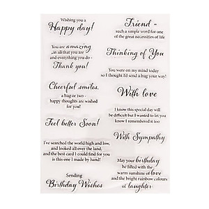 Linda Craft 1pc Wishing You a Happy Day Friend Thinking of You Clear Stamps for Card Making Decoration and DIY Scrapbooking 15x21 cm