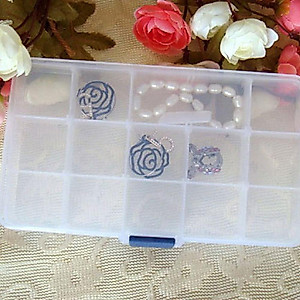 Storage Case Box,IEason Storage Case Box Holder Container Pills Jewelry Nail Art Tips 15 Grids