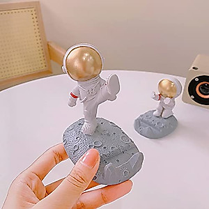 Cell Phone Stand, Phone Holder for Desk, Astronaut Model Base Stand Desktop Decoration Ornaments for Tablet (B)