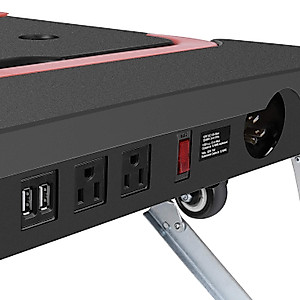 TLGREEN Multifunctional Folding Work Table, 7 in 1 Work Benches for Garage, as Portable Workbench, Sawhorse, Scaffold, Platform, Car Creeper, Dolly and Hand Truck, with 4 Wheels