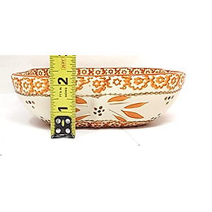 Temp-tations Set-of-2 Sculpted Square Soup, Cereal or Serving Bowls, Stoneware, 7.5" Diameter (Old World Fireworkfetti)